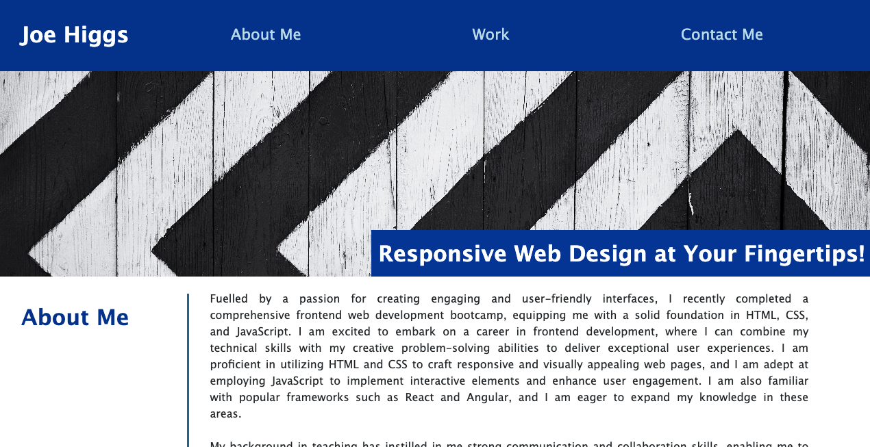 Joe Higgs // Web Developer